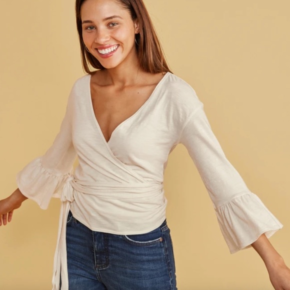 Marine Layer | Tops | Marine Layer Cropped Wrap Top | Poshmark